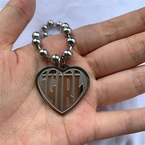 Igirl Necklace Women Igirl Heart Pendant Necklace Stainless Steel Harajuku Female Symbol Gothic