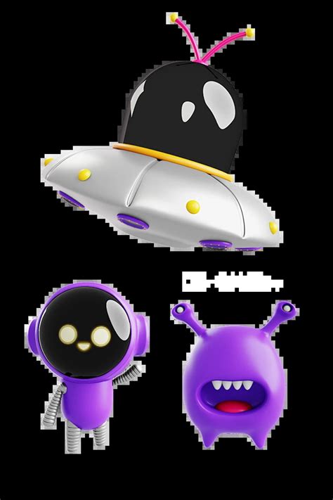 卡通三维blender工程文件素材飞机火箭太空人星球ufo飞船元素png： 花瓣网