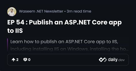 Ep 54 Publish An Aspnet Core App To Iis Rdotnetcore