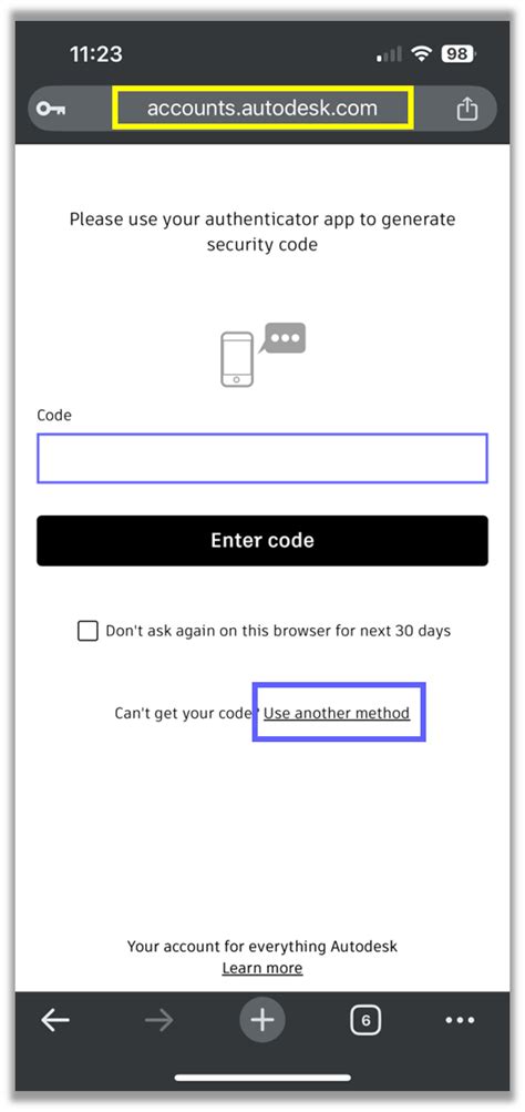 无法使用双重身份验证（身份验证器应用程序） sms 登录到 autodesk account