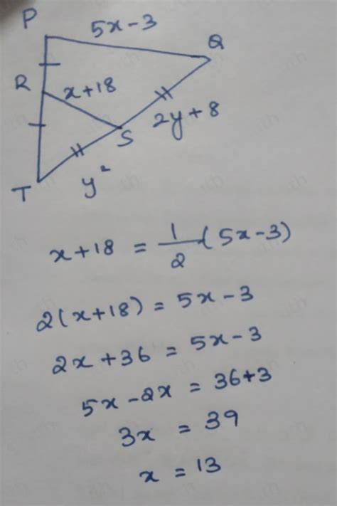Solved Use The Properties Of Midsegments To Find The Value Of X In The