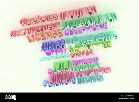 Cgi Typography Keywords Computer It Related Decorative