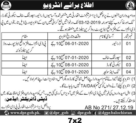 Pdma Interview Schedule Balochistan Jobs Alert