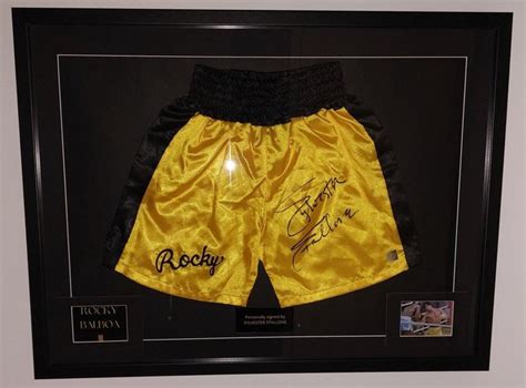 Rocky Iii 1982 Replica Boxing Trunks Signed By Sylvester Stallone