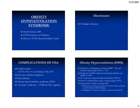 Ppt Obesity Hypoventilation Nothing To Disclose Syndrome David