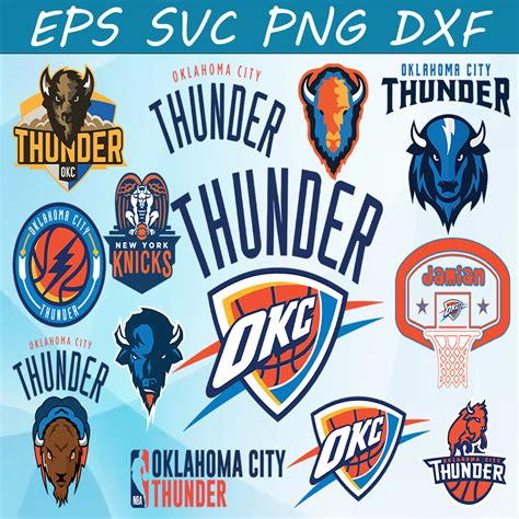 Bundle 25 Files Oklahoma City Thunder Basketball Team Svg O Inspire
