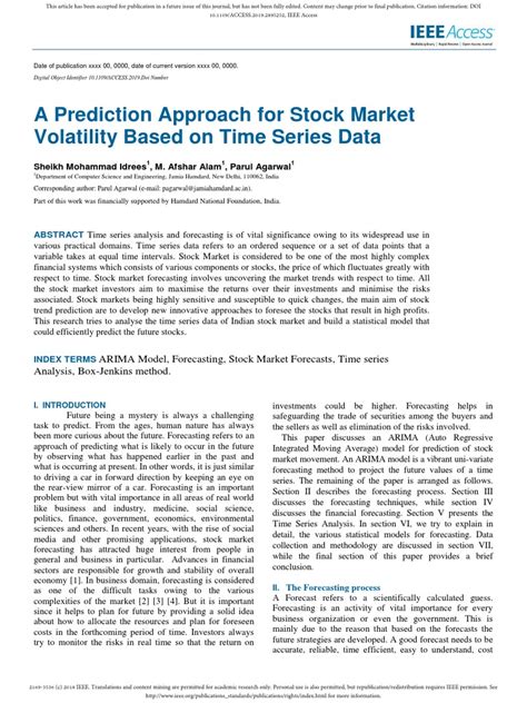 A Prediction Approach For Stock Market Volatility Based On Time Series