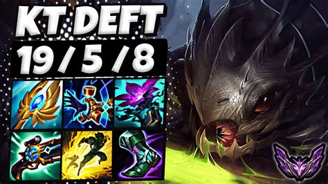 Kogmaw Vs Velkoz Adc Kt Deft Patch 1421 Korea Master Youtube