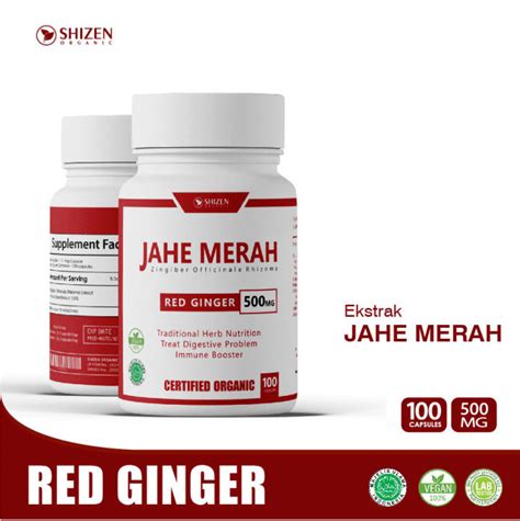 Jahe Merah Kapsul Ekstrak Jahe Merah Red Ginger Organic 100 Kapsul