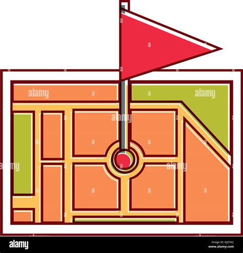 Gps Navigation Map Destination Pin Map Flag Stock Vector Image Art Alamy