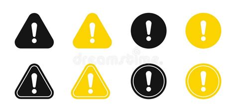 Caution Alarm Set Danger Signs Exclamation Marks Warning And Attention Icons Attention Sign