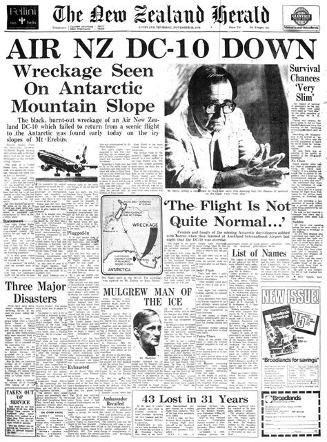 The Day Air New Zealand Flight Te901 Crashed Into Mt Erebus In
