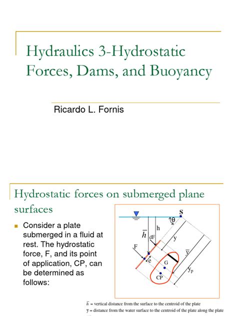 Hydraulics 3 Hydrostatic Forces Dams And Buoyancy Pdf Buoyancy