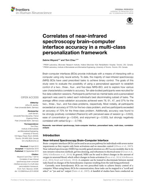 Pdf Correlates Of Near Infrared Spectroscopy Braincomputer Interface Accuracy In A Multi