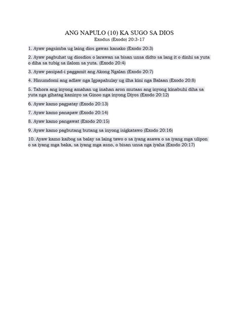 Napulo Ka Sugo Sa Diyos Pdf