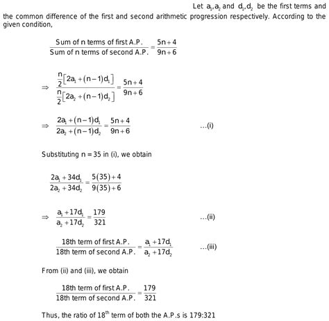 15 The Sum Of N Terms Of Two AP Are In The Ratio 5n 4 9n 6 Find