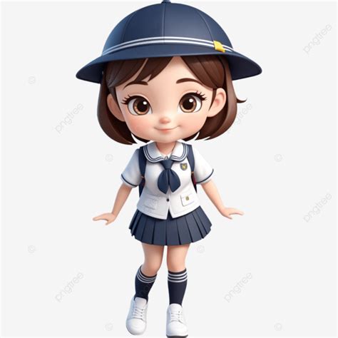 교복을 입은 귀여운 소녀 삽화 요소 여자 Png 일러스트 및 이미지 에 대한 무료 다운로드 Pngtree