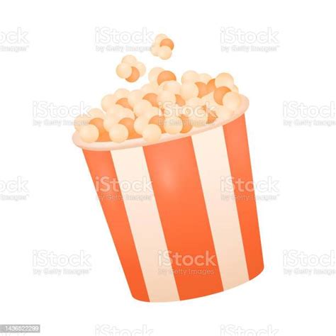 줄무늬 팝콘 상자 3d 아이콘 3차원 형태에 대한 스톡 벡터 아트 및 기타 이미지 3차원 형태 개념 과거 Istock