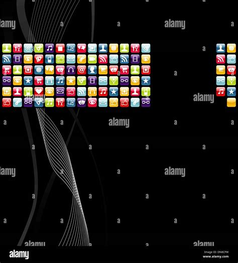 Mobile Phone Apps Icons Background Stock Vector Image And Art Alamy