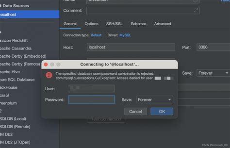 Pycharm连接mysql遇到的坑报错Access denied for user root caused by mysql