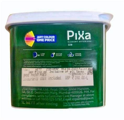 JSW Pixa Elegant Silk Exterior Paint Packaging Size L At Best Price In Bengaluru