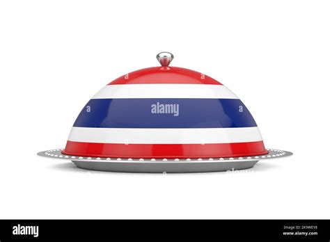 Thai Food Concept Silver Plate And Food Cover Restaurant Cloche With