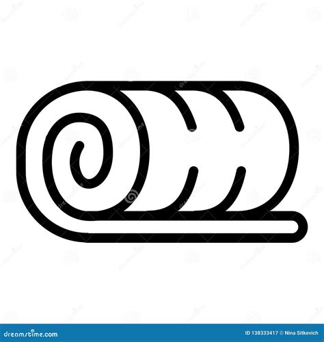 Towel Roll Icon Outline Style Stock Vector Illustration Of Hanger