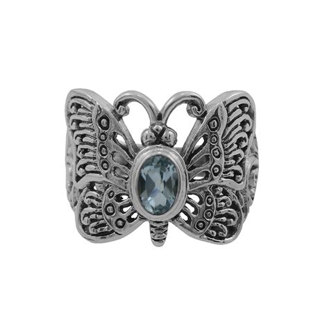 Butterfly S Hope Silver Ring With Blue Topaz IRG0980BT