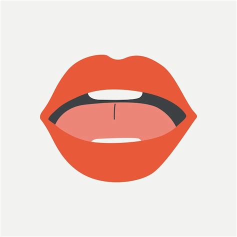 Premium Vector Open Women Mouth White Teeth Tongue Female Red