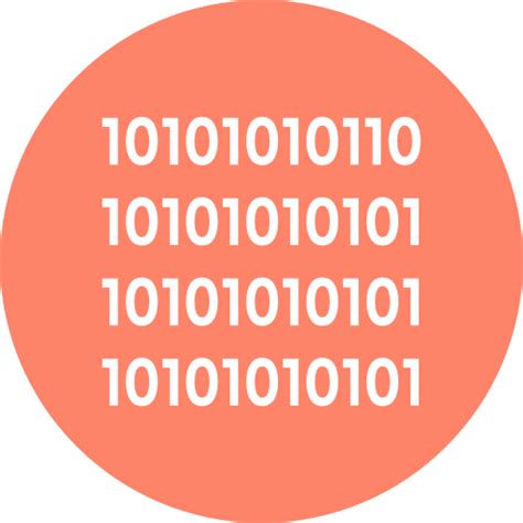 Binary Code Flat Color Circular Icon