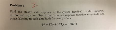 Solved Problem Find The Steady State Response Of The Chegg
