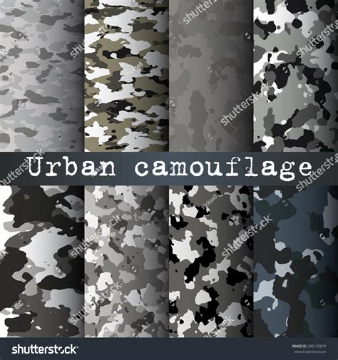 8 Urban Camo Patterns Set Vector - 245145874 : Shutterstock