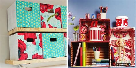 Criativo e simples Como reciclar e decorar caixas de papelão Ideias para artesanato Caixa de