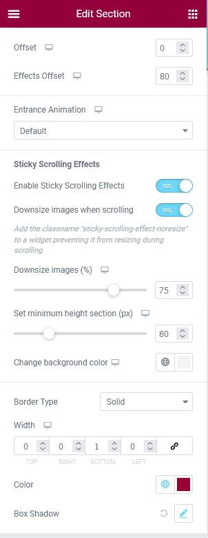 Sticky Scrolling Effects For Fixed Headers Missing Widgets