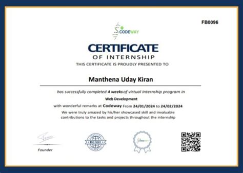 Manthena Uday Kiran On Linkedin Codeway Codewayintern