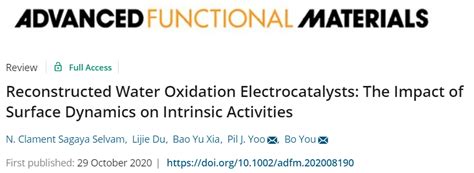 疯狂收割顶刊！“oer重构”大汇总：afm matter angew nano energy等 催化剂