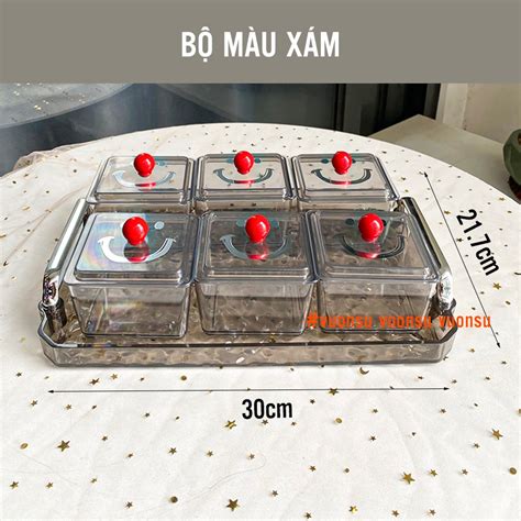 Khay đựng Bánh Kẹo Tết Khay Mứt Chất Liệu Nhựa Acrylic Sang Trọng