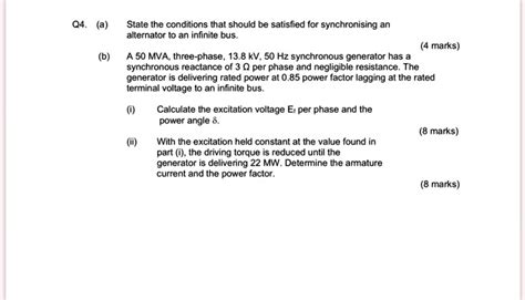 solved q4 a state the conditions that should be satisfied for