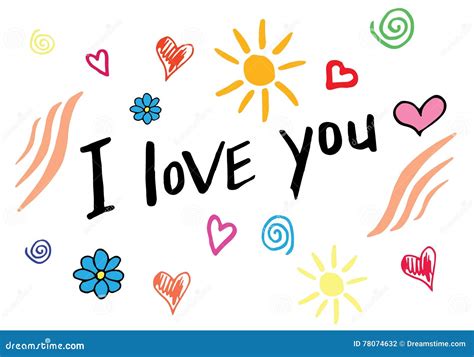 Te Amo Letras De La Mano Caligrafía Hecha A Mano Doodles Drenados Mano