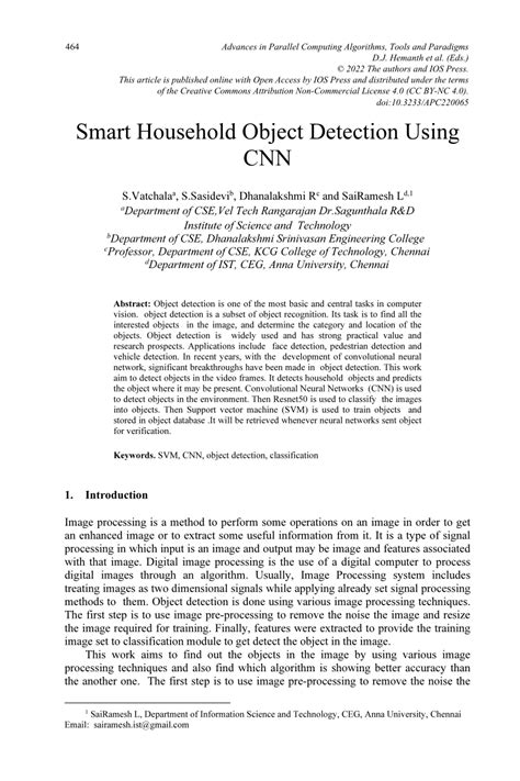 PDF Smart Household Object Detection Using CNN