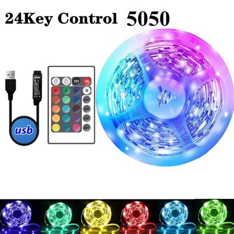 Bande Lumineuse LED WS2812B RGB 5050 DC 5V USB Ruban De Lampe Flexible