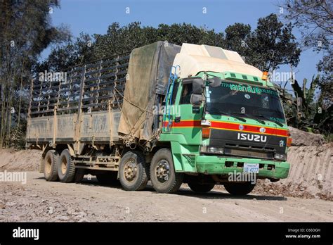 Lao Isuzu Heavy Truck On A Mountain Highway In Laos Stock Photo Alamy