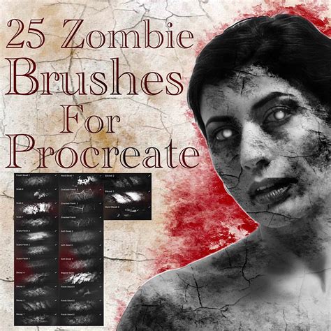 Procreate 25 Zombie Skin Texture Brushes Etsy