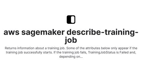 Aws Sagemaker Describe Training Job Fig