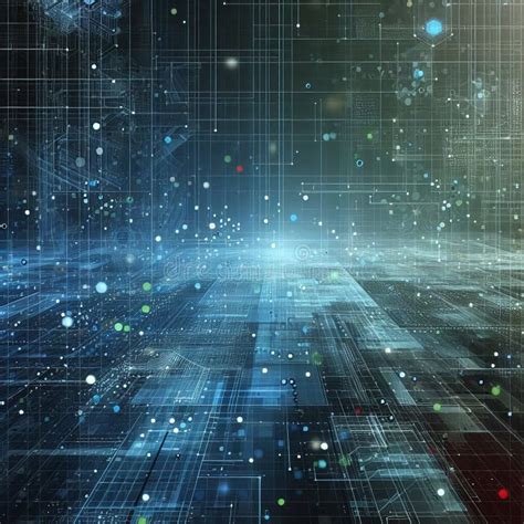 High Tech Digital Landscape With Glowing Data Streams Stock Image Image Of Dots Cloud 326639629