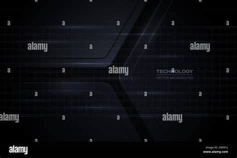 Black 3d Abstract Technology Background With Light Grid Dark Gray Three Dimensional Texture