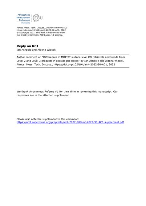 Pdf Differences In Mopitt Surface Level Co Retrievals And Trends From Level 2 And Level 3