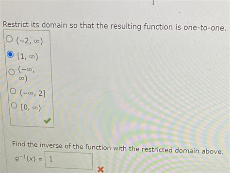 Solved Find The Inverse Of The Function With The Restricted
