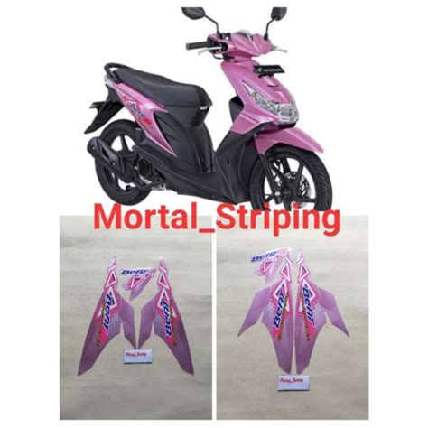 Jual STIKER STRIPING LIS BODY BEAT KARBU PINK STANDAR Shopee Indonesia