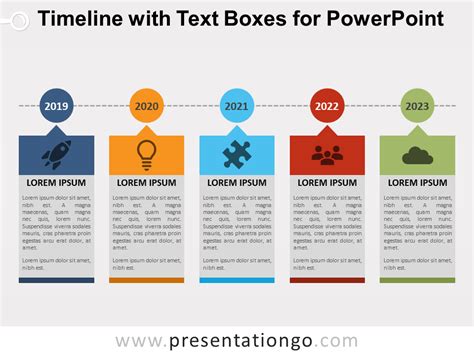 Free Timeline With Text Boxes For PowerPoint Powerpoint Icon